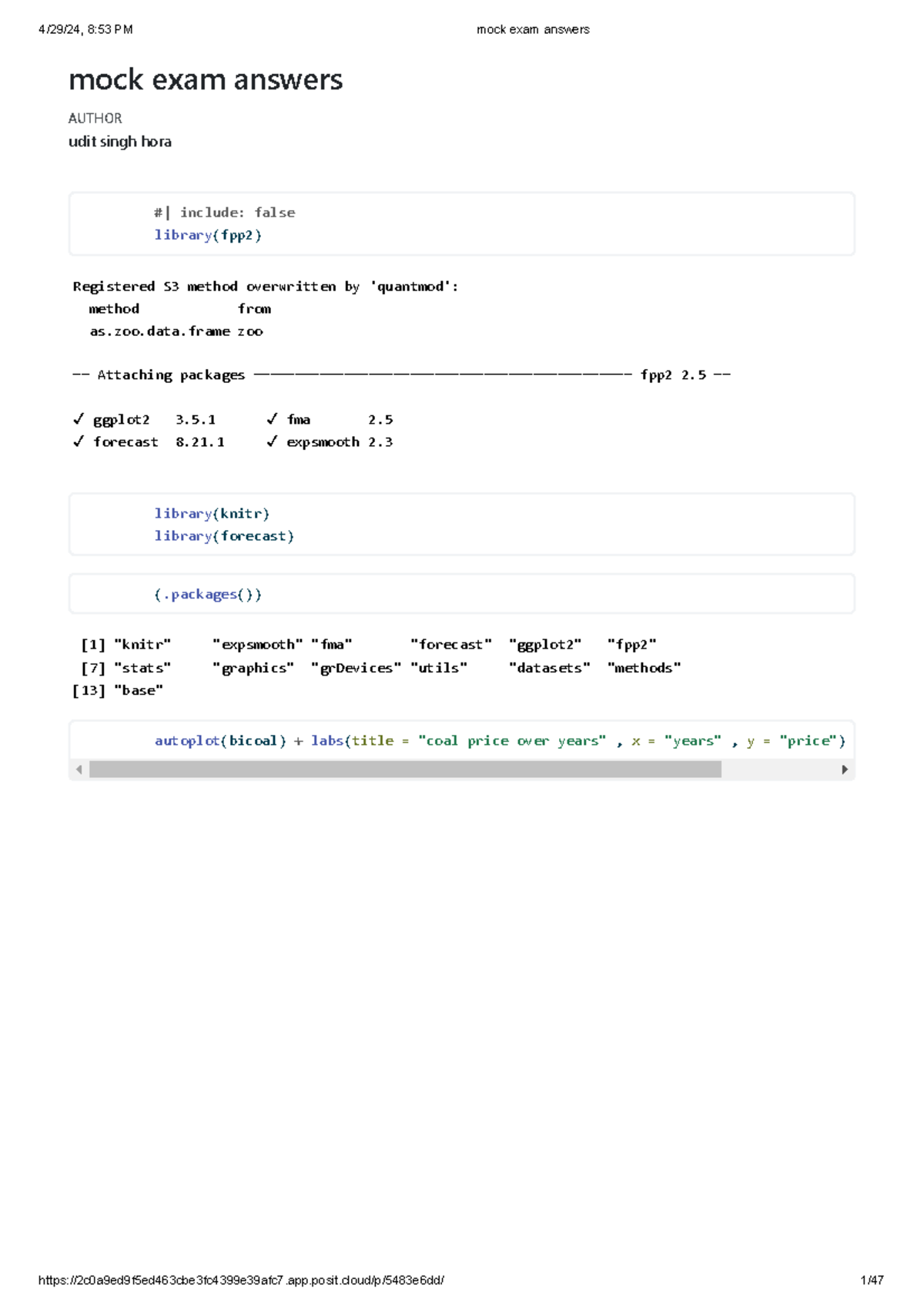 Mock exam answers - Registered S3 method overwritten by 'quantmod': method from as.zoo.data zoo ...