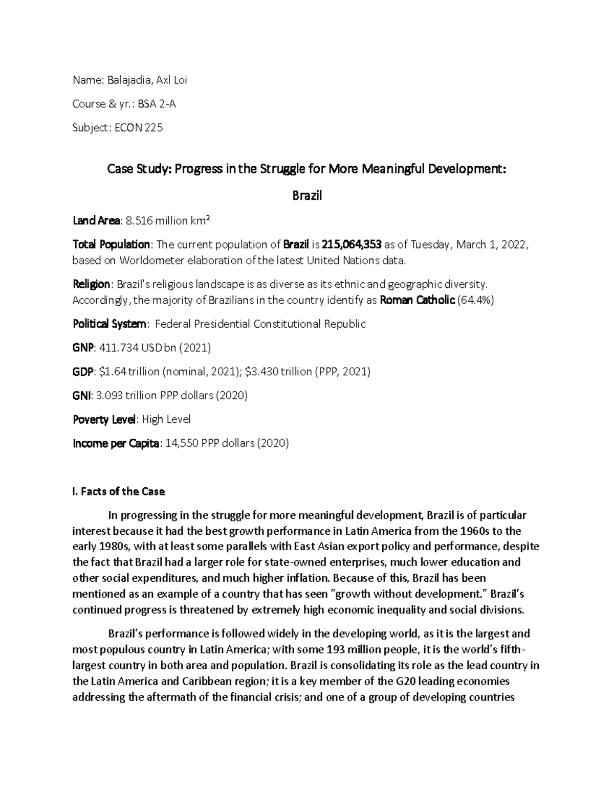 Case Study 1 Progress in the Struggle for More Meaningful Development ...