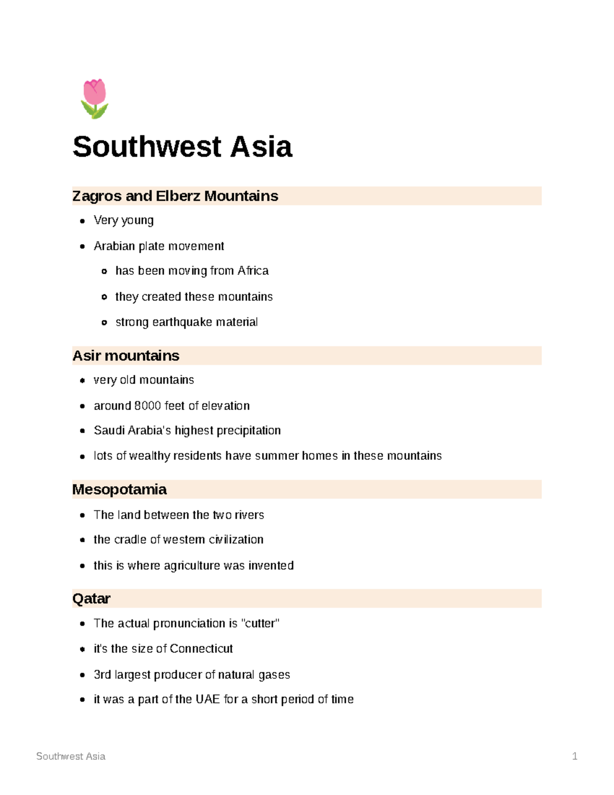 Southwest Asia - For Brain Cooper - Southwest Asia 1 🌷 Southwest Asia ...