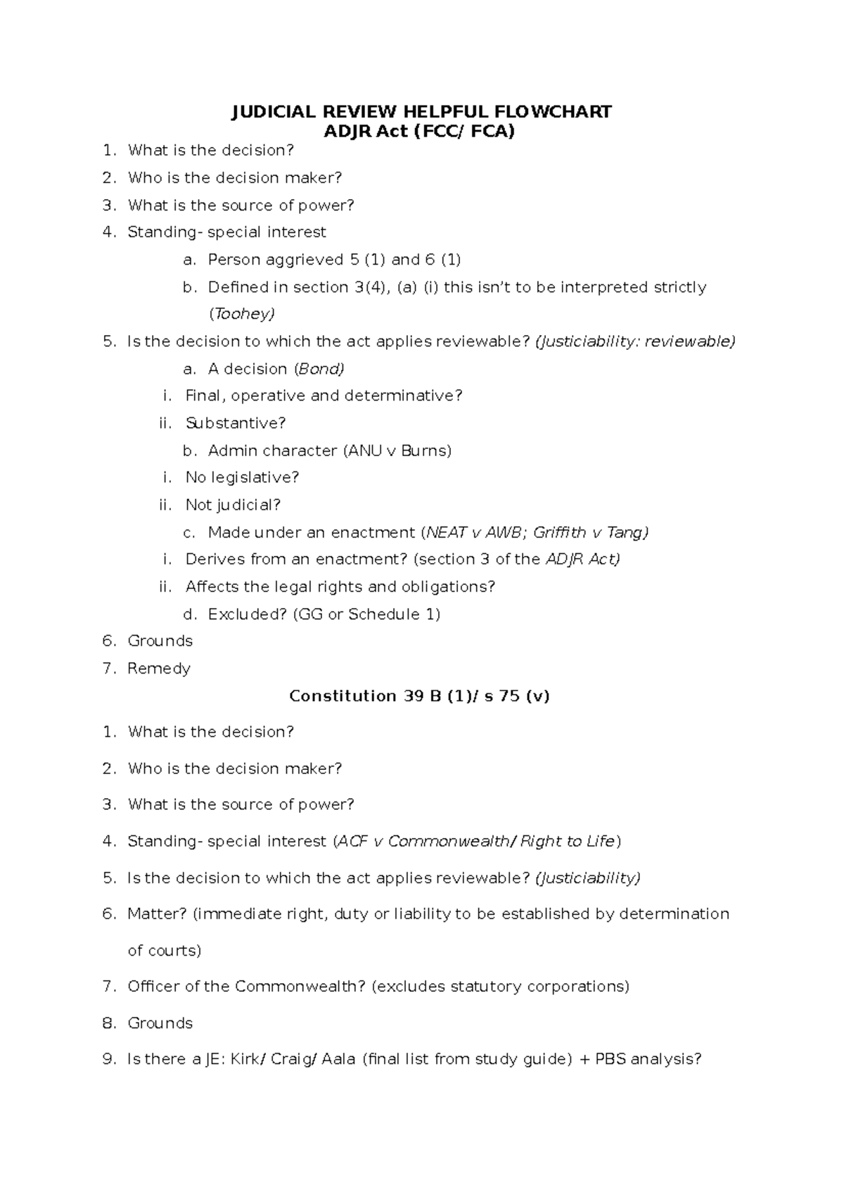 Judicial- Review HELPFUL FLOWCHART - JUDICIAL REVIEW HELPFUL FLOWCHART ...