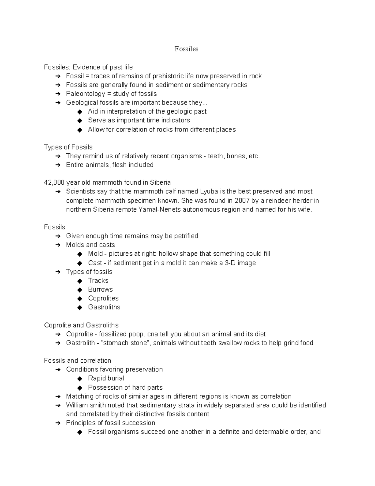 Fossils - .. Aid in interpretation of the geologic past Serve as ...