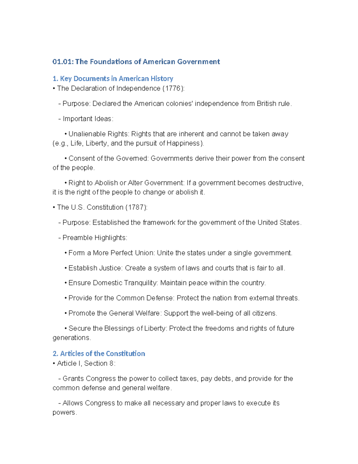 Unit 1 - Reconstruction - 01: The Foundations of American Government 1 ...