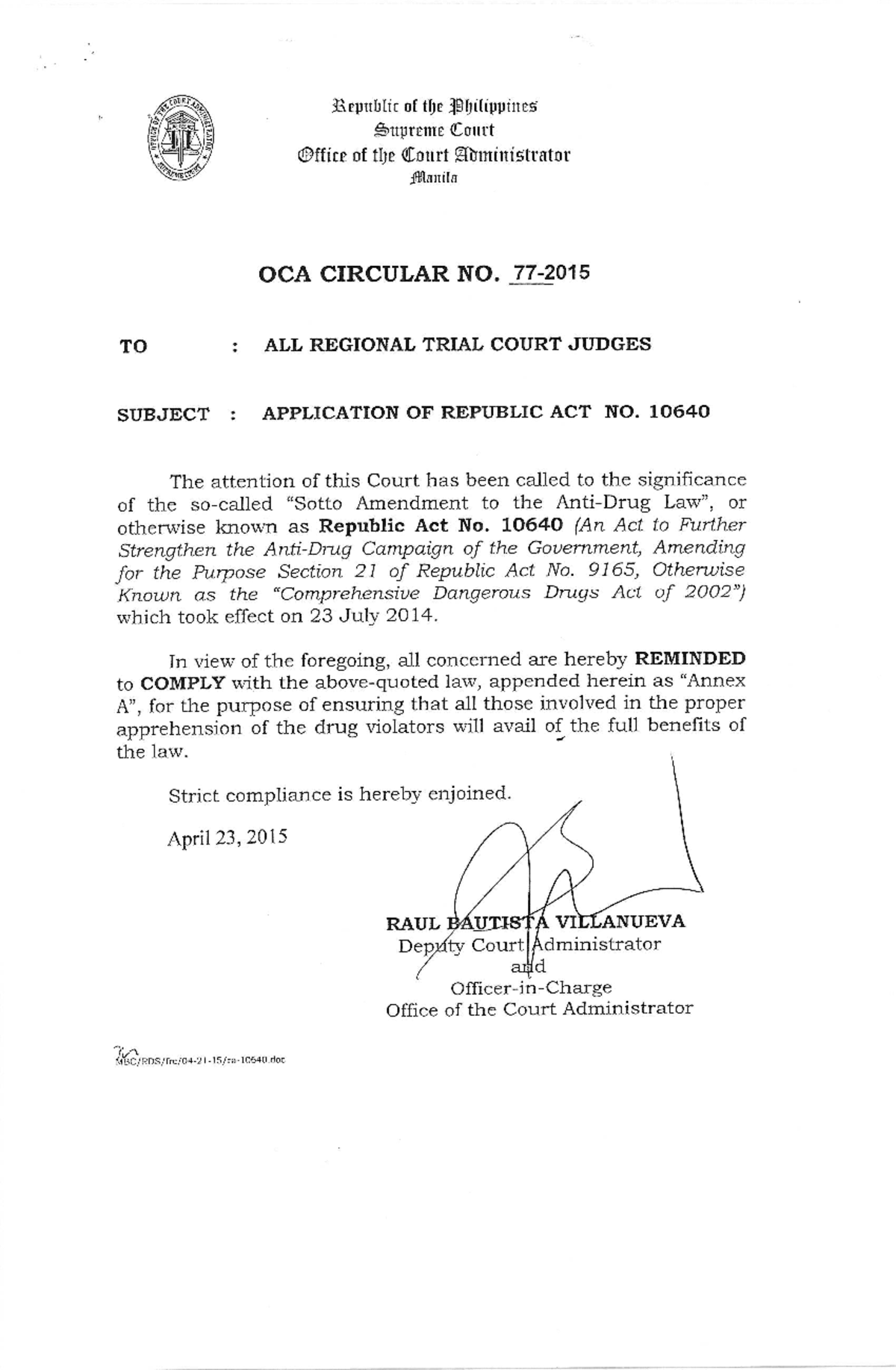 RA 10640 An Act to Further Strengthen the Anti-Drug Campaign of the ...
