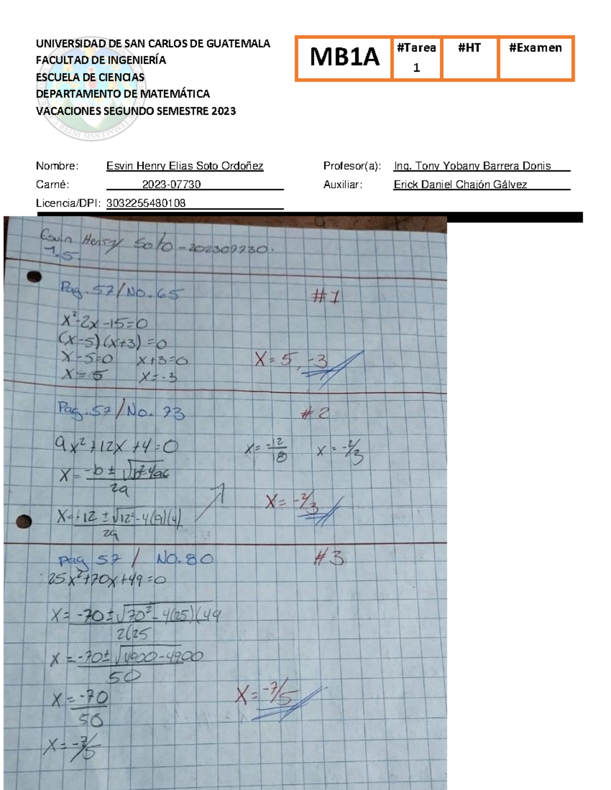 202307730 Esvin Soto MB1A-T-1 - Matemática Básica1 - UNIVERSIDAD DE SAN ...