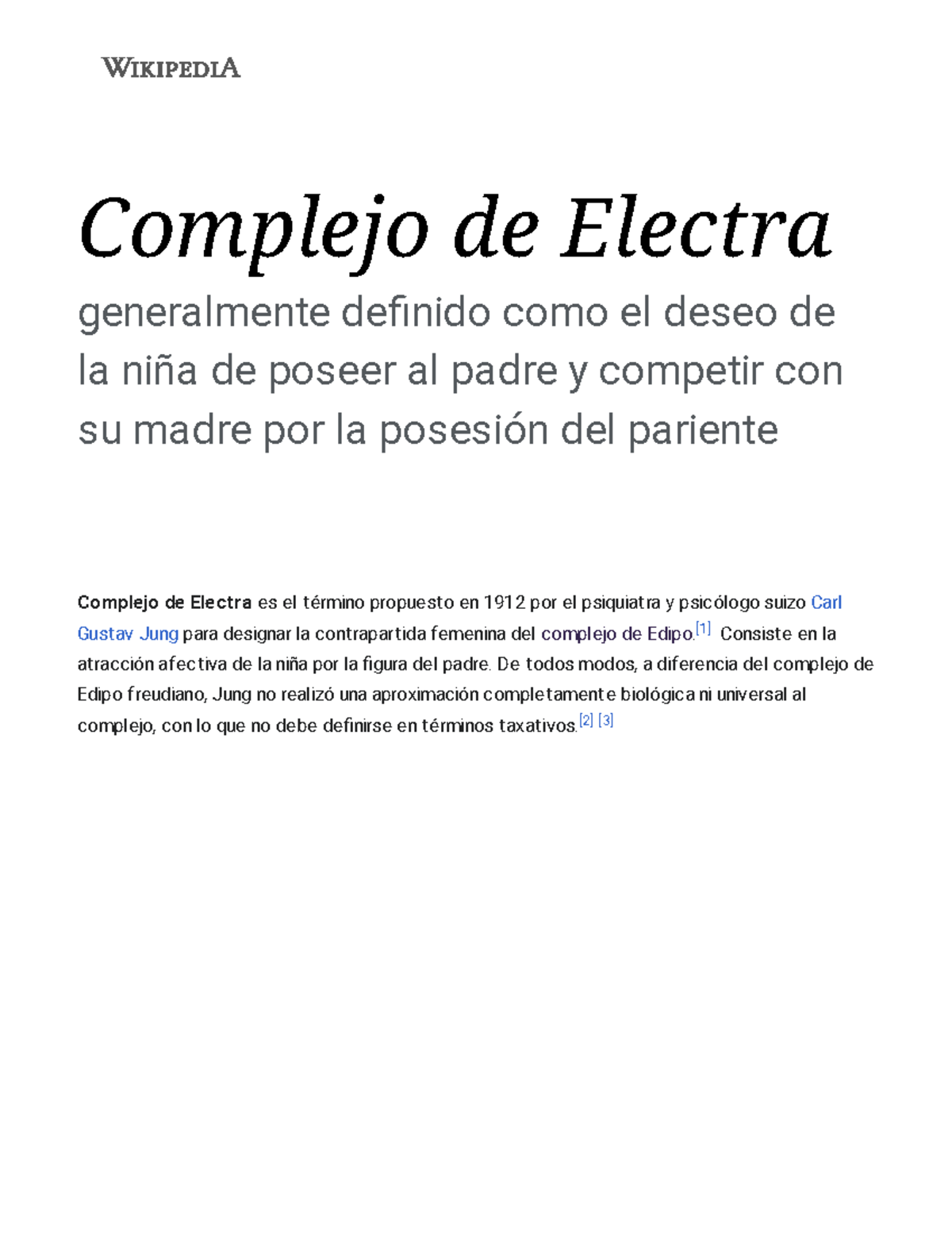 Complejo de Electra - Wikipedia, la enciclopedia libre - Complejo de Electra generalmente ...