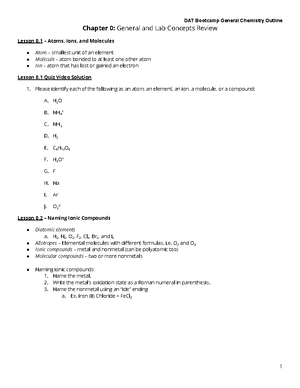 Chemistry Equation Sheet - DAT General Chemistry Equation Sheet ...