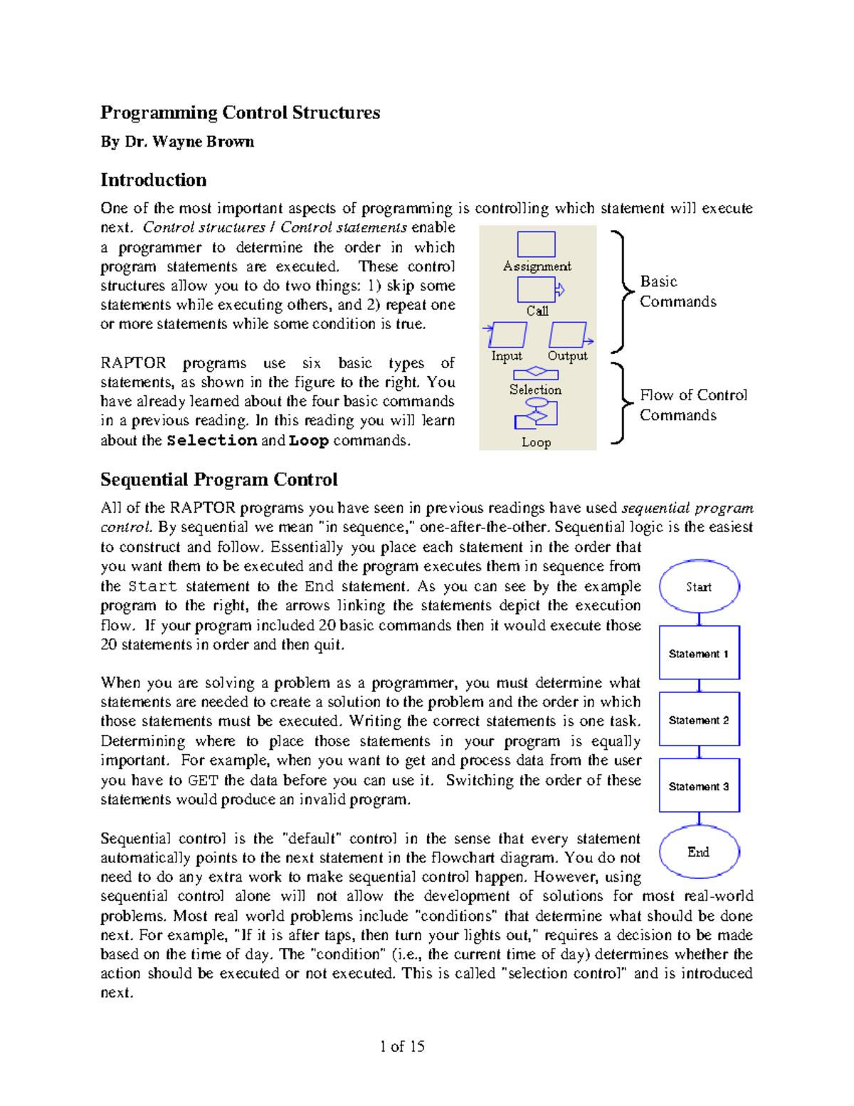 Raptorcontrolstructures - Programming Control Structures By Dr. Wayne ...