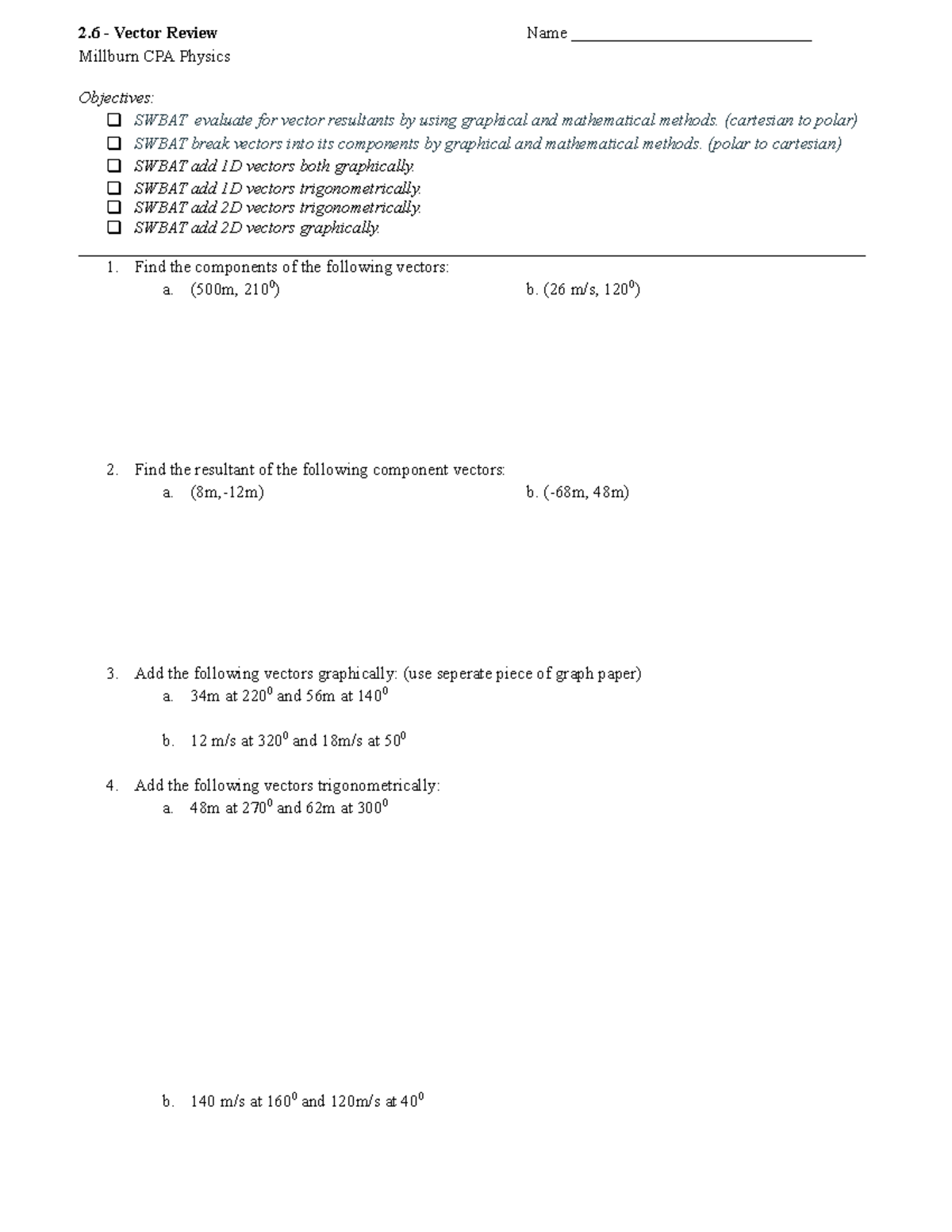 2.6 - Vector Review - 2 - Vector Review Name ...