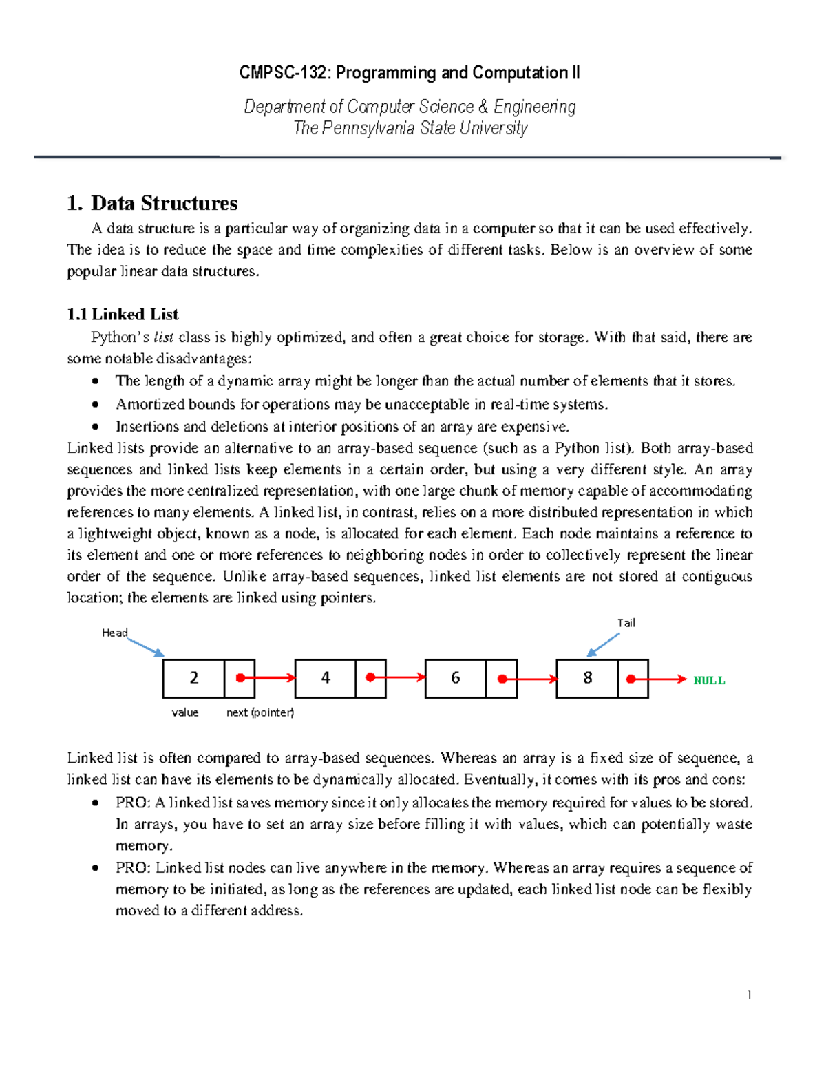 Notes Linear Data Structures Cmpsc 132 Programming And Computation 6807