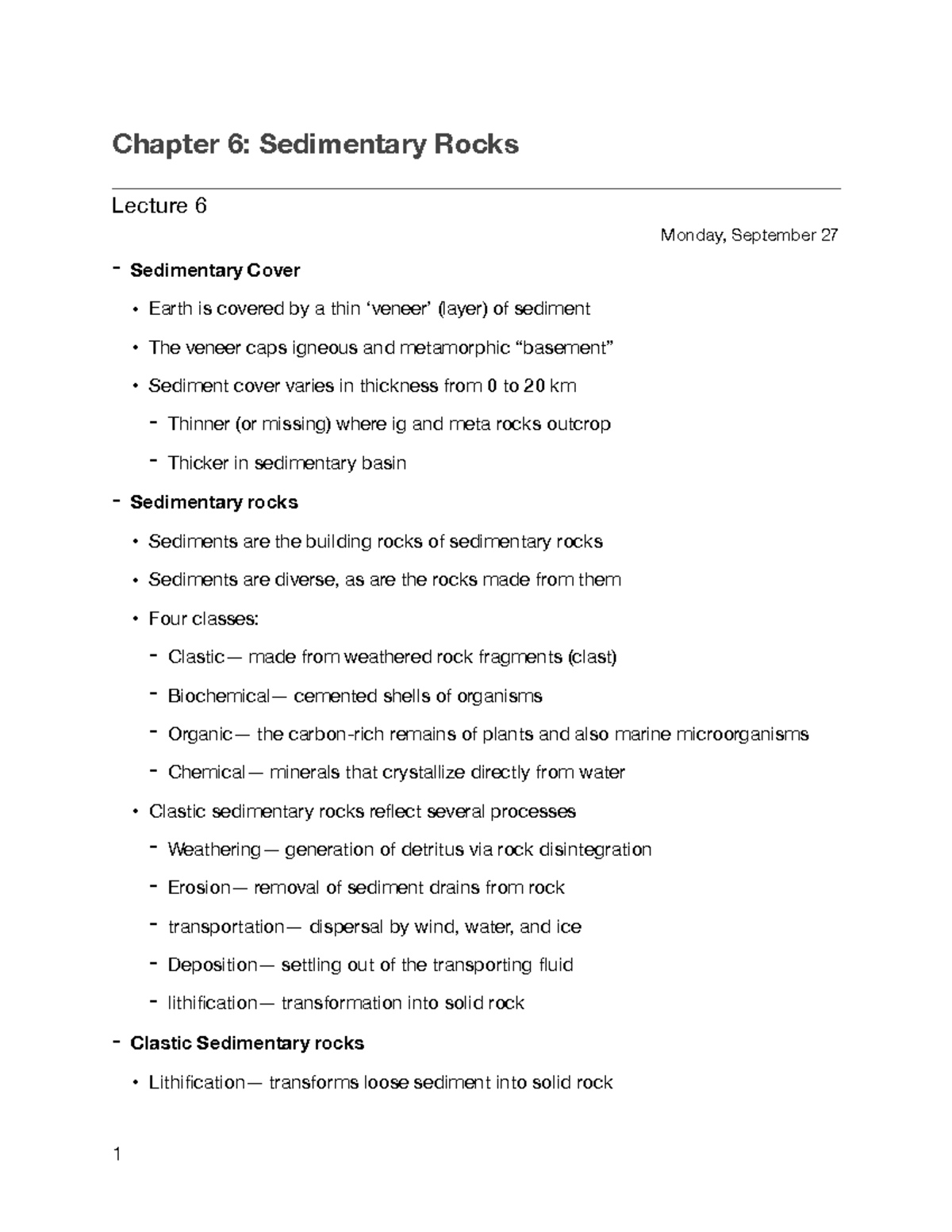 Geo Ch. 6 Notetaker PDF - Notes on the sixth chapter of the course ...