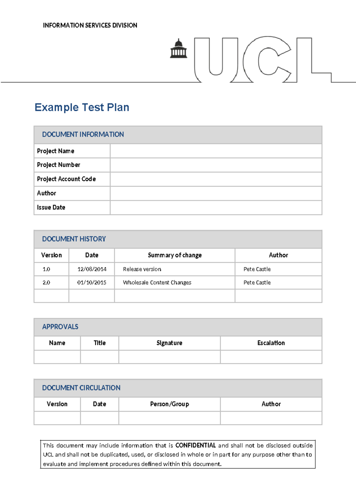 Example Test Plan v2 - INFORMATION SERVICES DIVISION Example Test Plan ...