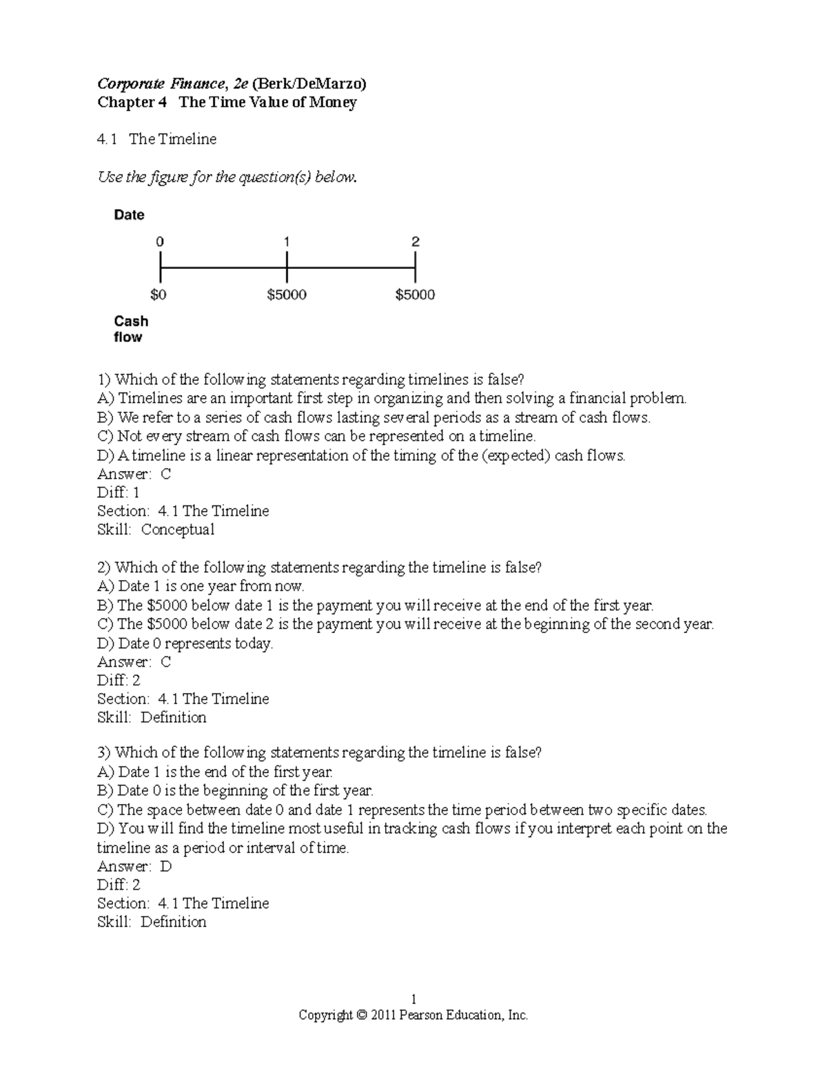 Chapter 04 - Corporate Finance, 2e (Berk/DeMarzo) Chapter 4 The Time ...