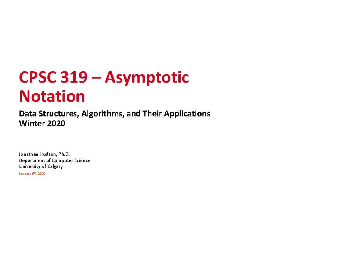 CPSC319-2-7Asymptotic Notation - CPSC 319 - Warning: TT: undefined function: 32 - Studocu