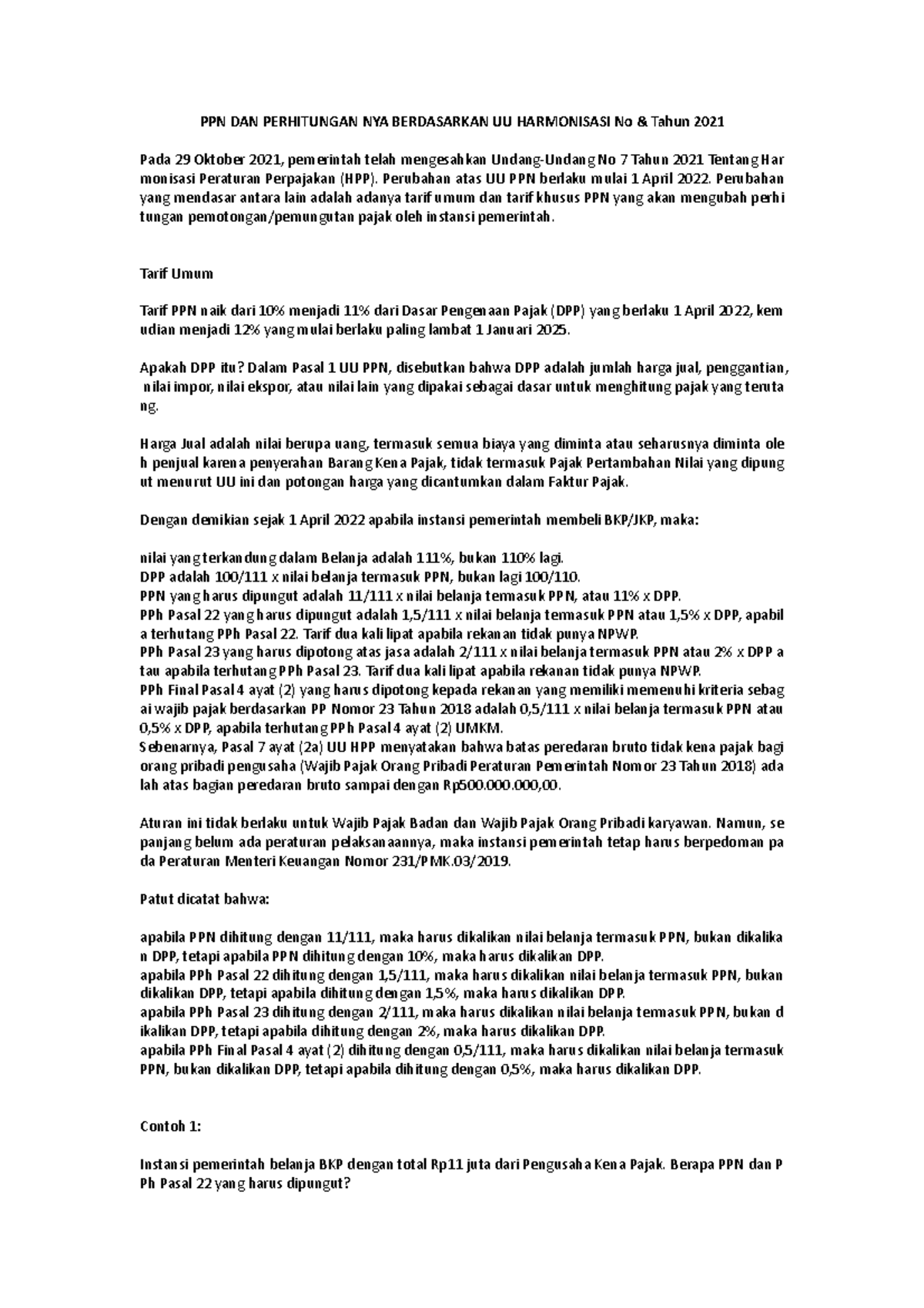 Artikel PPN dan PPN BM - PPN DAN PERHITUNGAN NYA BERDASARKAN UU ...