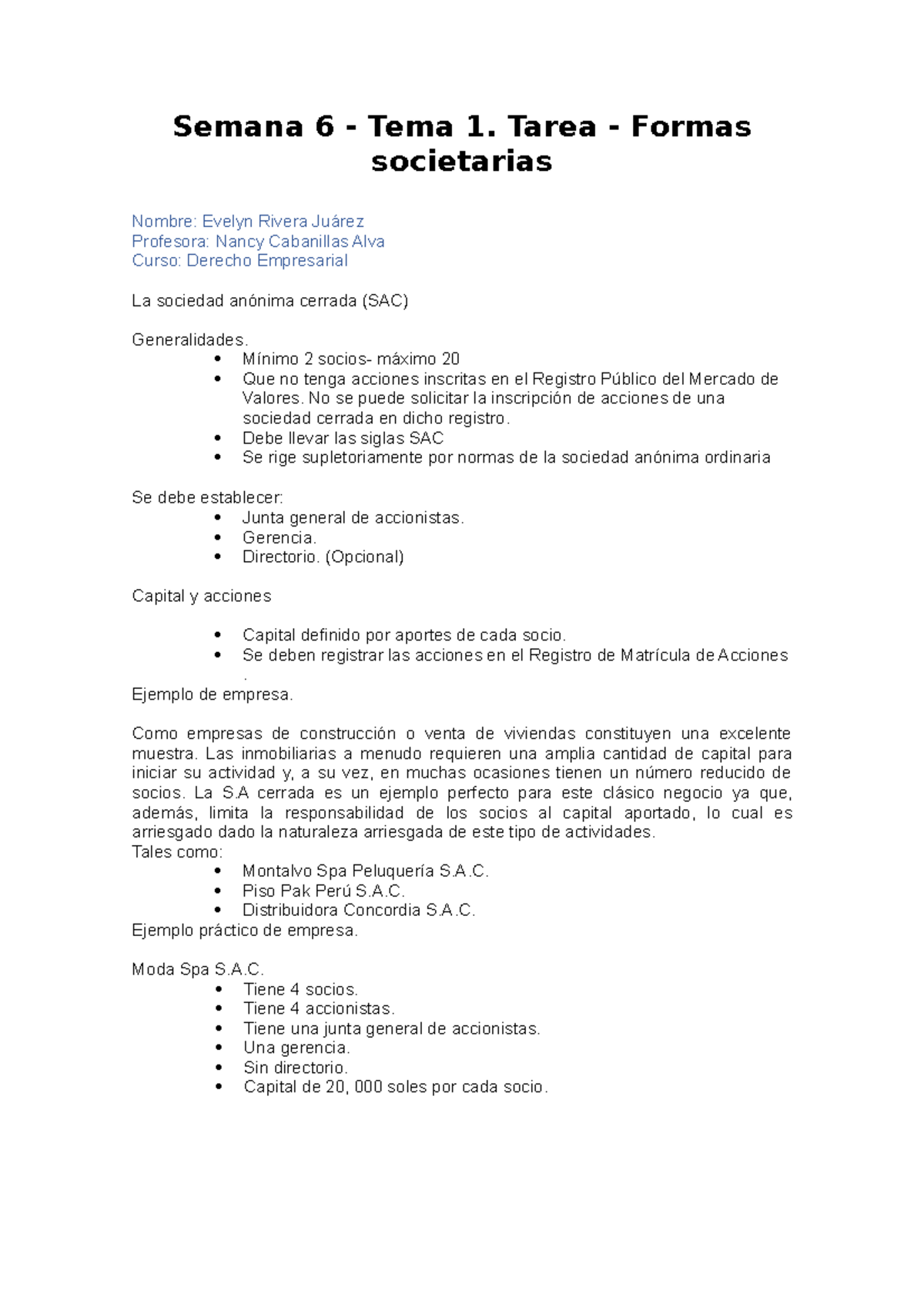 Semana 6 - Tema 1. Tarea - Formas societarias - Semana 6 - Tema 1 ...