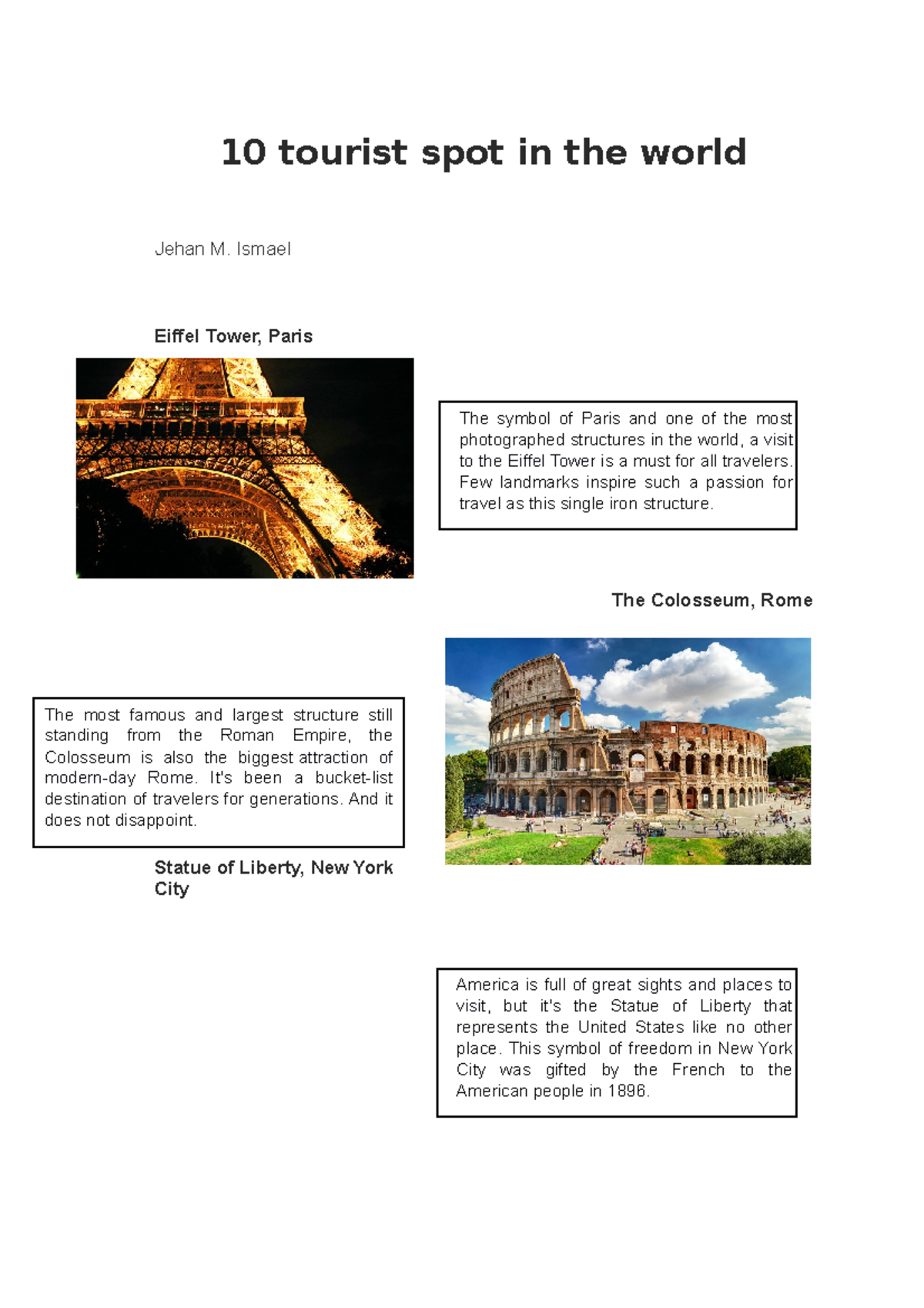 10 tourist spot in the world - 10 tourist spot in the world Jehan M ...