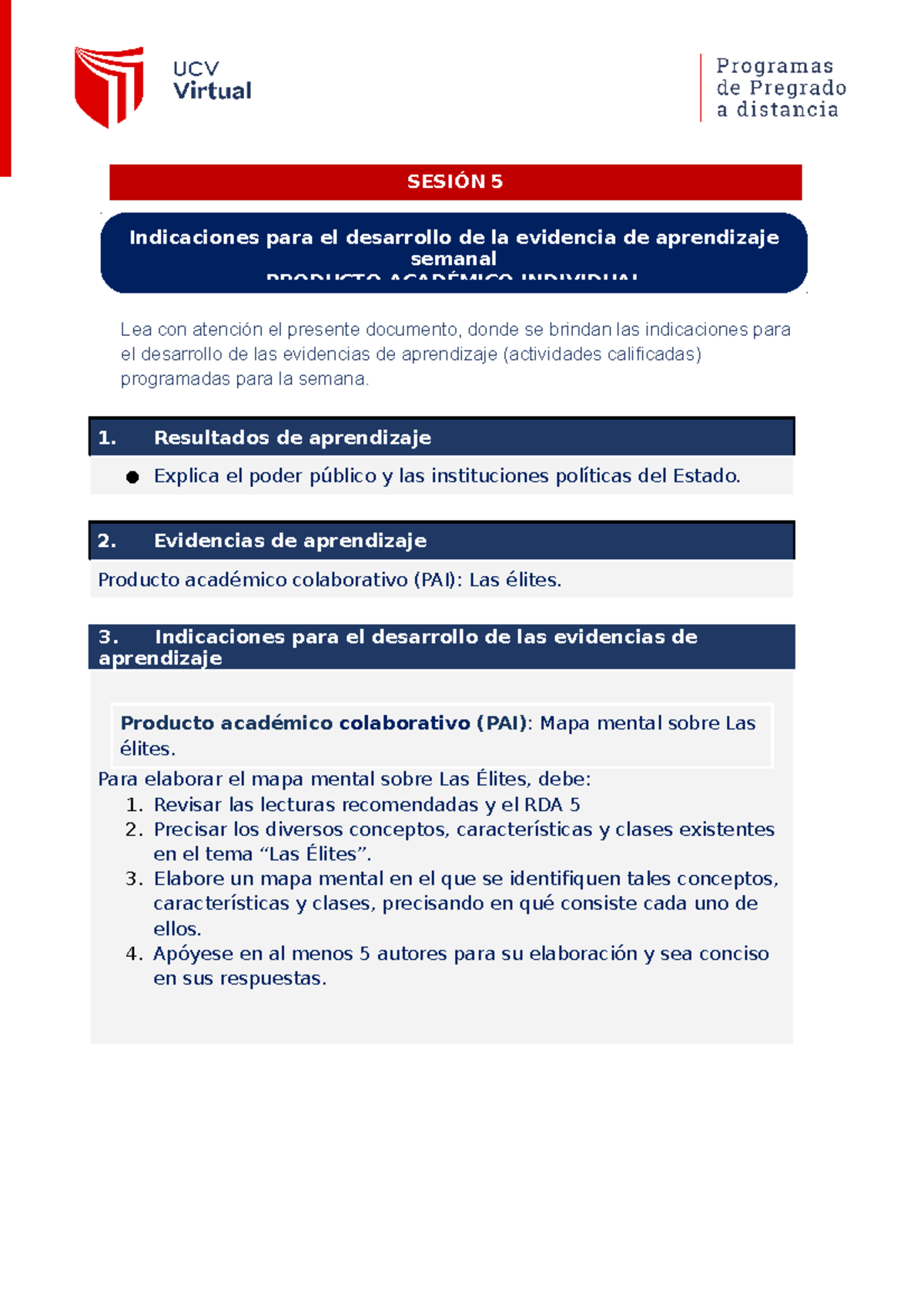 4. Indicaciones para el desarrollo de PAI S5 - Lea con atención el ...