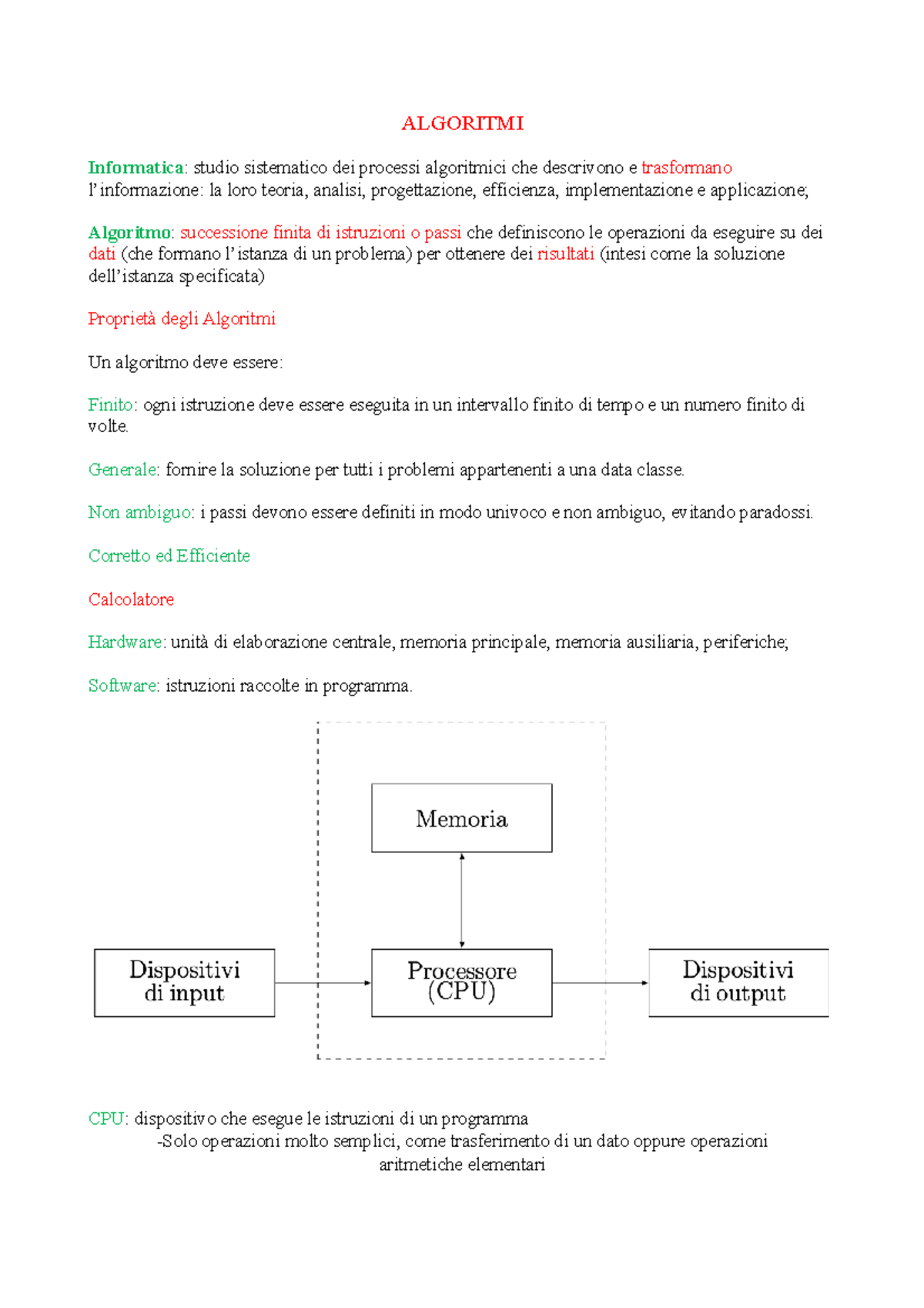 Programmazione - Appunti - ALGORITMI Informatica: studio sistematico ...