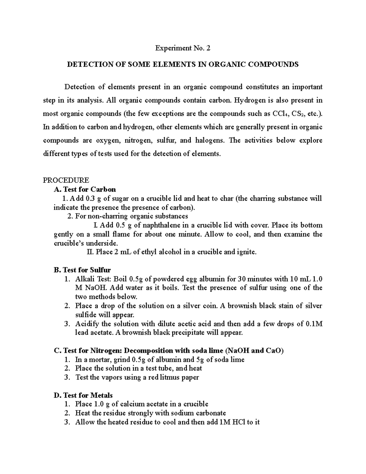 Experiment 2 Group 2 Amigable Sabio Raterta Gonzaga 4 - Experiment No ...