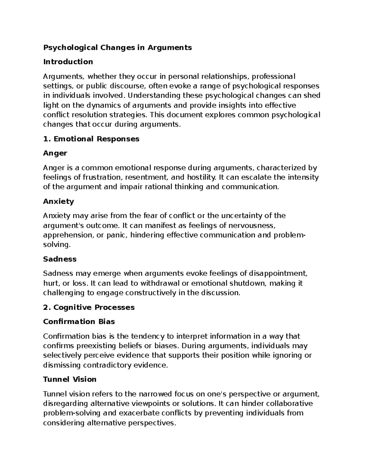 Psychological Changes in Arguments - Psychological Changes in Arguments ...