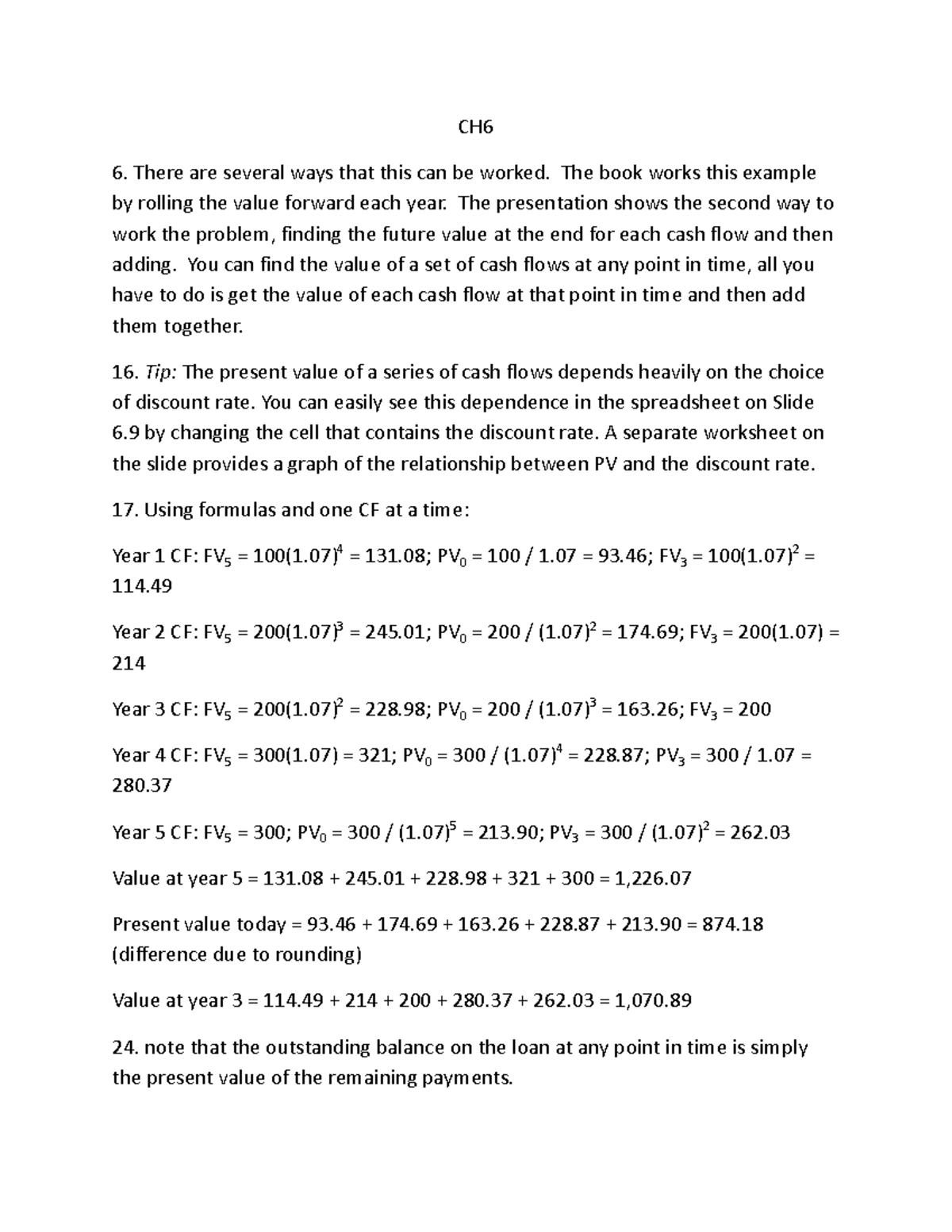 Finance CH6 - CH There are several ways that this can be worked. The ...