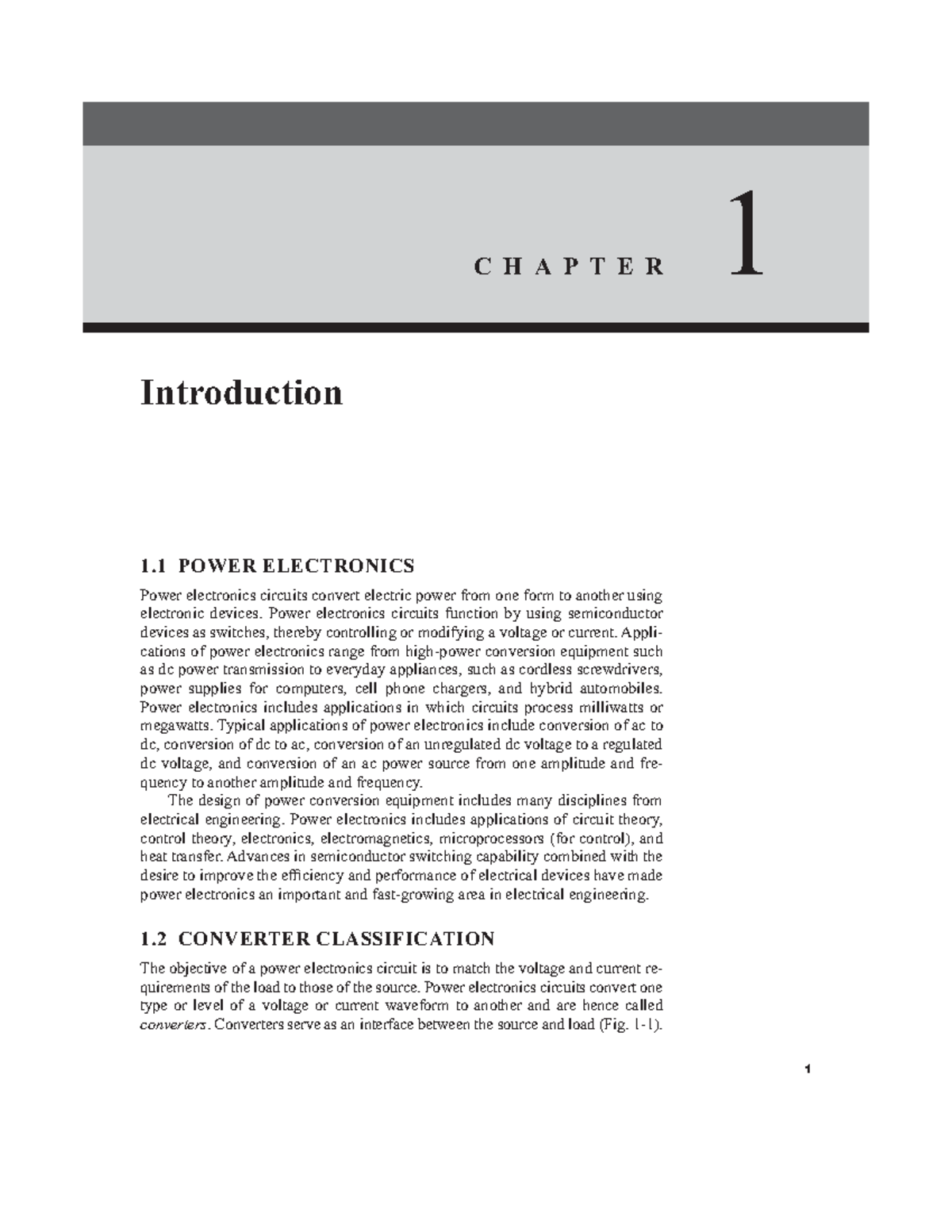Power electronics rectifiers - C H A P T E R 1 Introduction 1 POWER ELECTRONICS Power ...