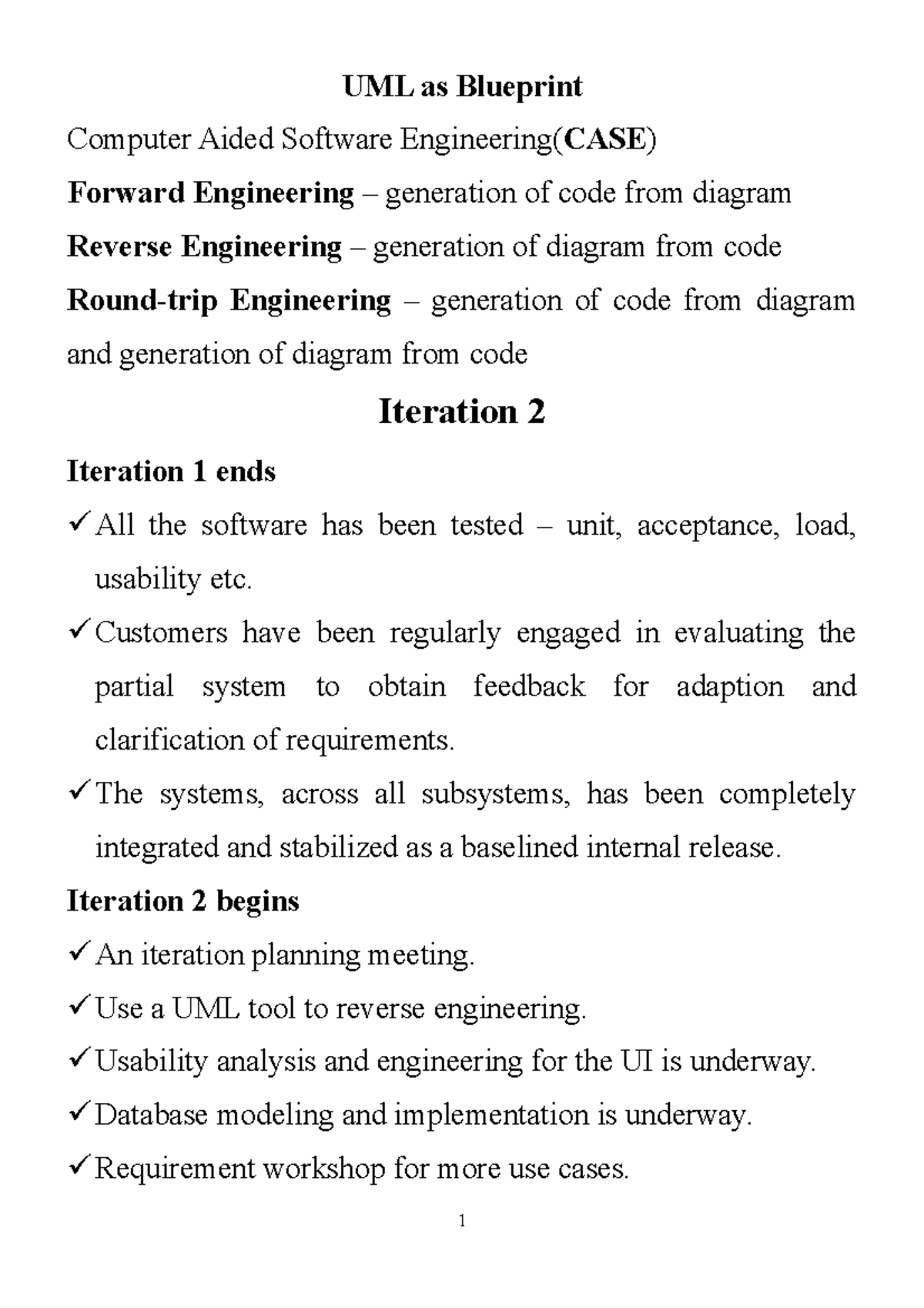 Oomd Module 4 notes - UML as Blueprint Computer Aided Software ...