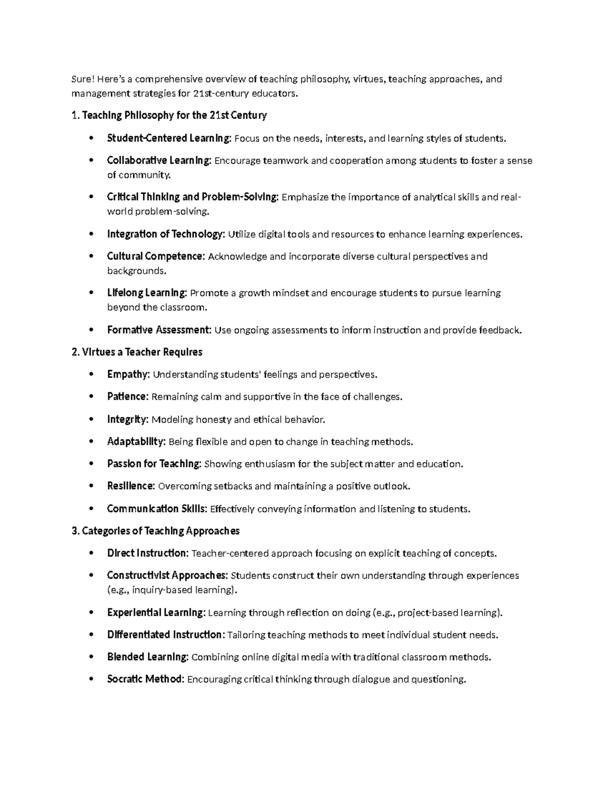My Teaching philosophy - Sure! Here’s a comprehensive overview of ...