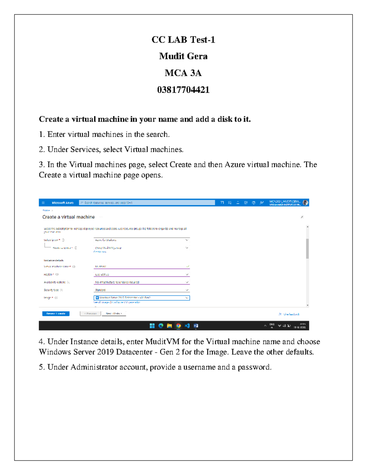 CC LAB Test - CC LAB Test- Mudit Gera MCA 3A 03817704421 Create a ...