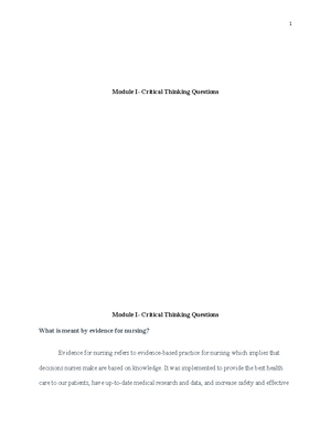 Module 3 PICO PICo - critical thinking - Module 3 | PICO/PICo What is ...