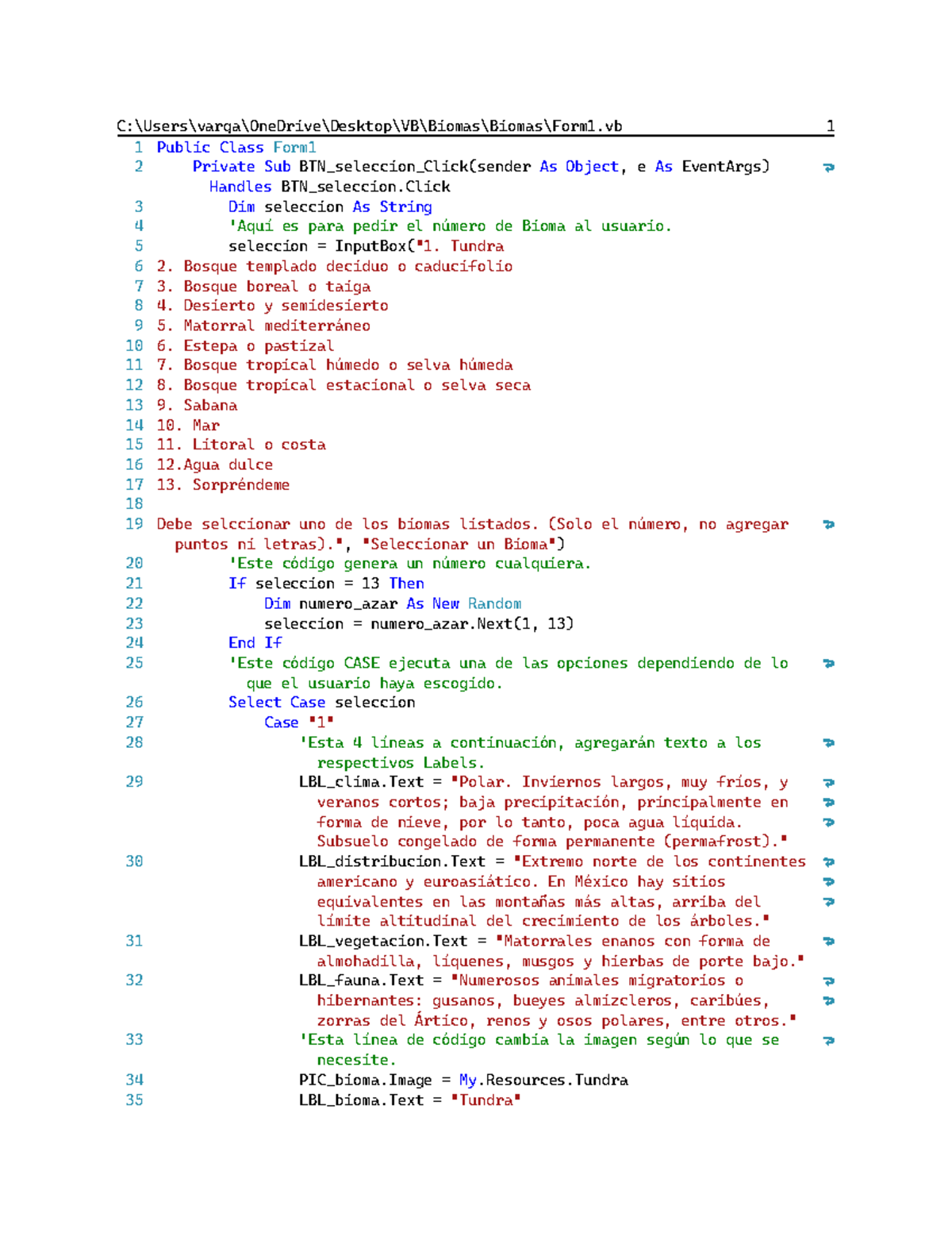 Biomas code - 1 2 3 4 5 6 7 8 9 10 11 12 13 14 15 16 17 18 19 20 21 22 ...