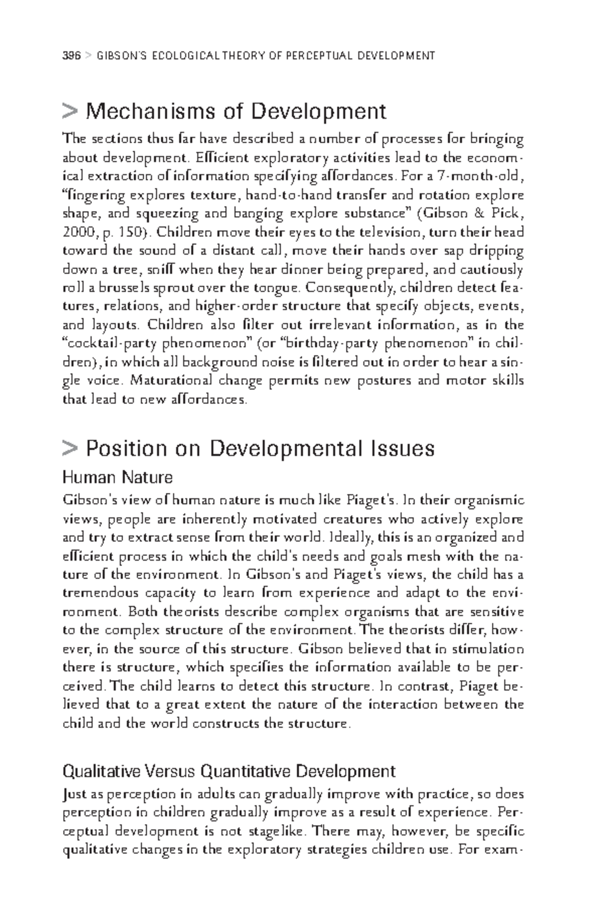 Developmental Psychology-138 - 396 > GIBSON’S ECOLOGICAL THEORY OF ...