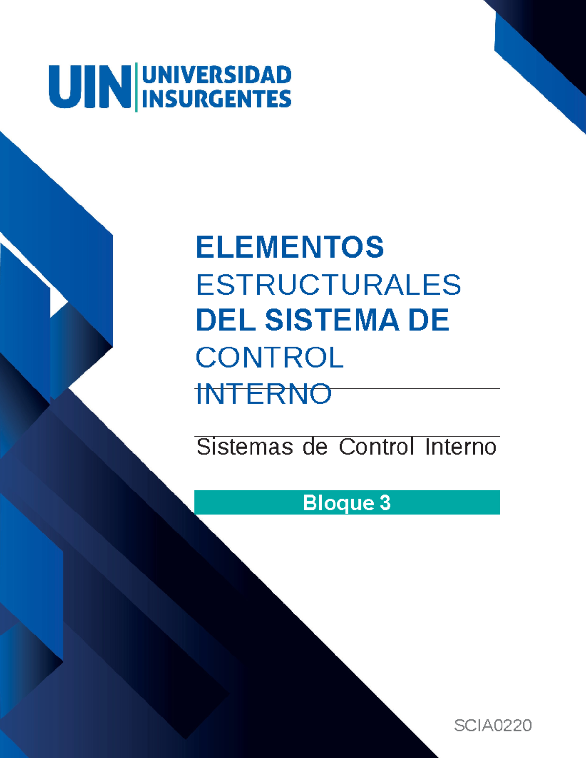 Sistemasde Control Interno Ant B3 C - ELEMENTOS ESTRUCTURALES DEL ...