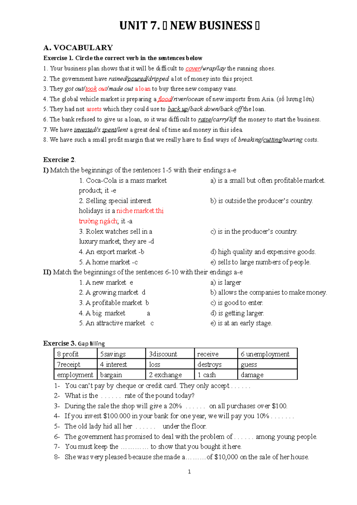 UNIT 7 ML Pe-Inter - this is assignments to practice business english ...