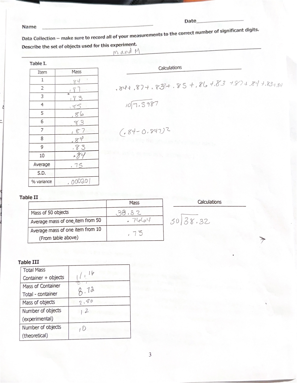 Activity counting by weighing - CHEM 1010 - Studocu
