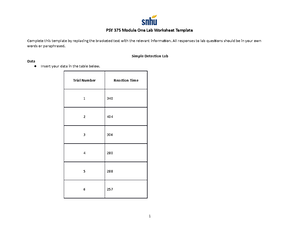 PSY 375 Module Two Lab Worksheet Template - PSY 375 Module Two Lab ...
