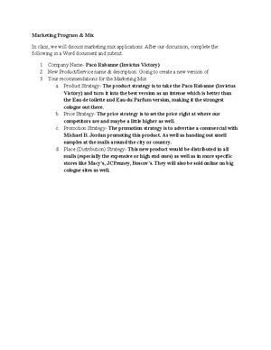 BUSI 330 Marketing Plan Analysis Paper - Nike’s Marketing Plan Amanda ...