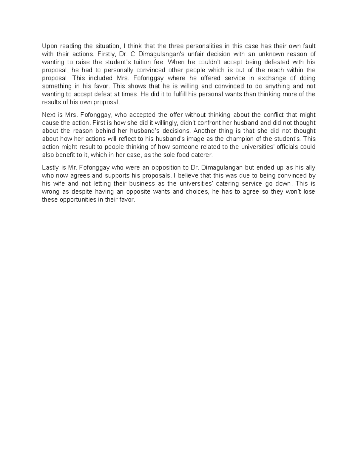 CASE STUDY SUBJECT HBO CASE STUDY three - Upon reading the situation, I ...