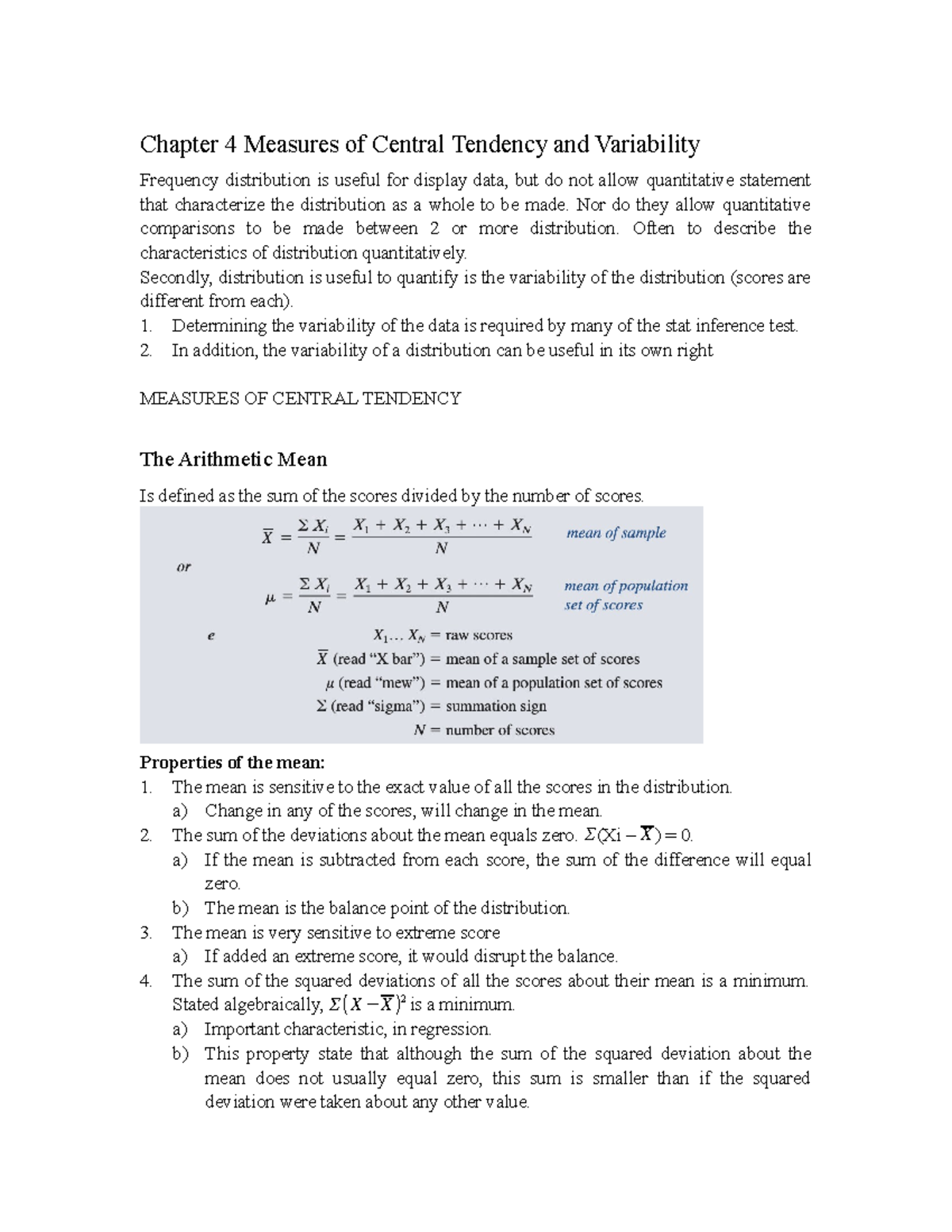 Chapter 4 Measures of Central Tendency and Variability - Chapter 4 ...