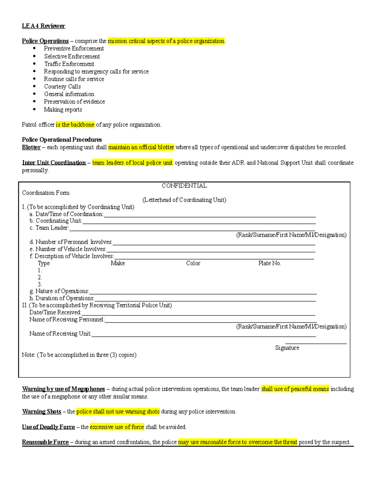 LEA 4 Reviewer - Be strong and learn harder! - LEA 4 Reviewer Police ...