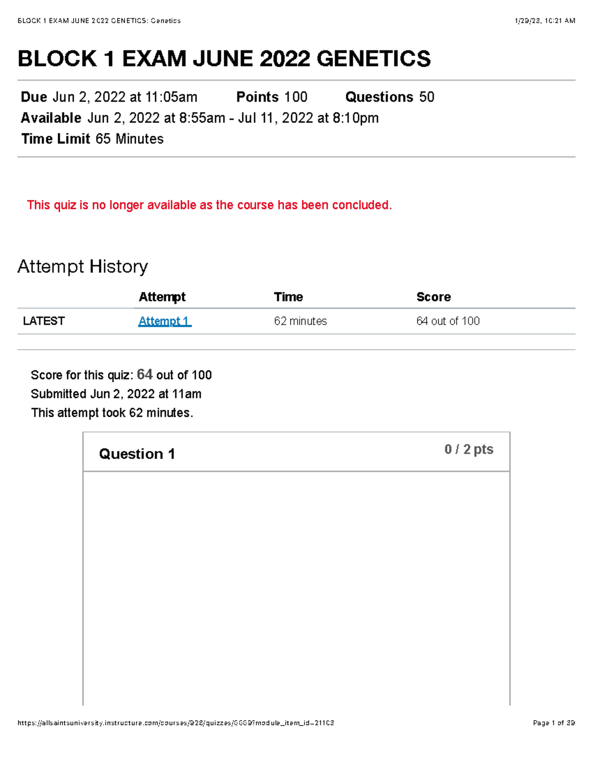 Block 1 EXAM JUNE 2022 Genetics: Genetics - BLOCK 1 EXAM JUNE 2022 ...