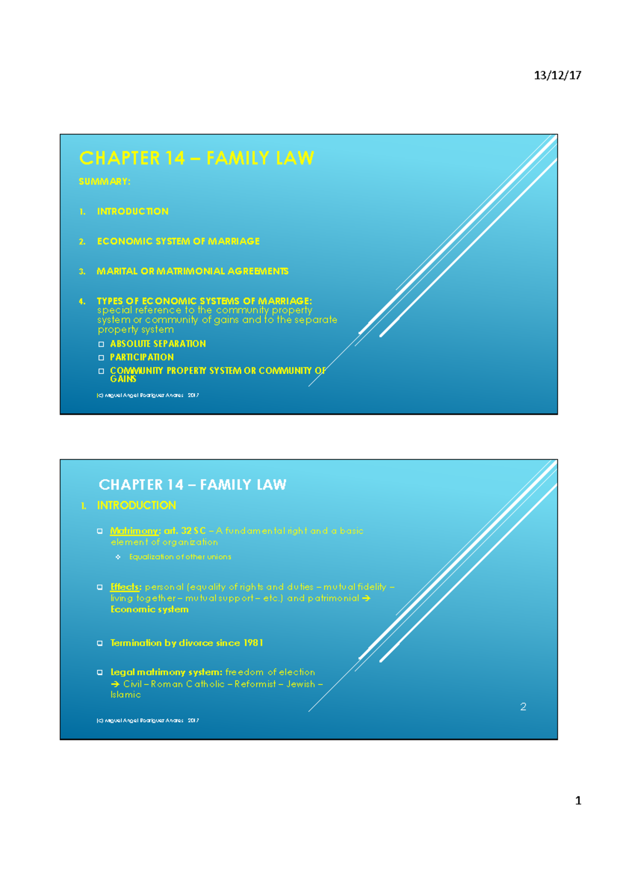 14 - Family Law - apuntes - CHAPTER 14 – FAMILY LAW SUMMARY: 1 ...