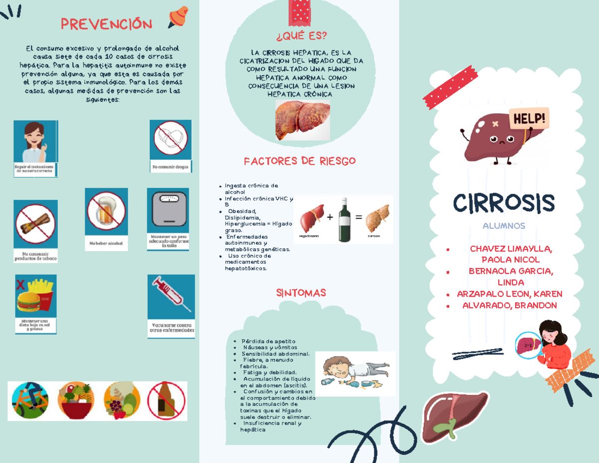 Triptico - Ingesta crónica de alcohol Infección crónica VHC y B Obesidad, Dislipidemia, - Studocu