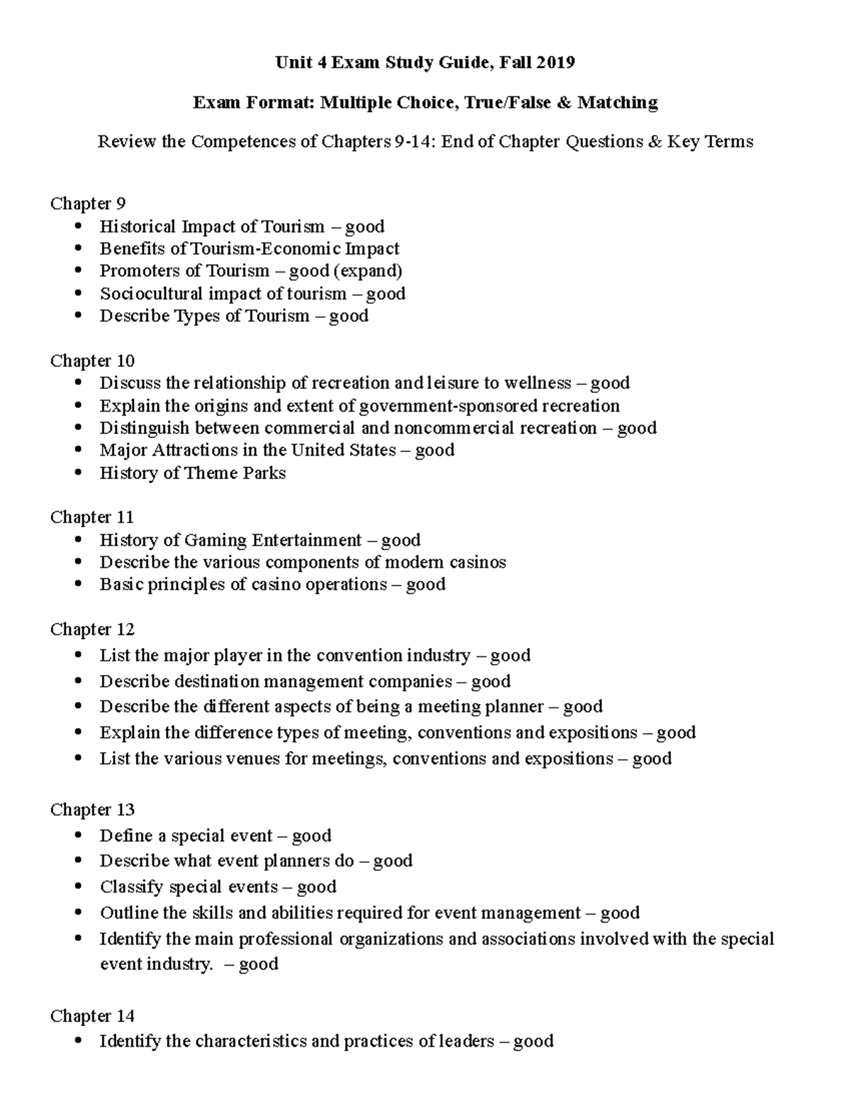 Unit 4 Exam Fall 2019 Study Guide - Unit 4 Exam Study Guide, Fall 2019 ...