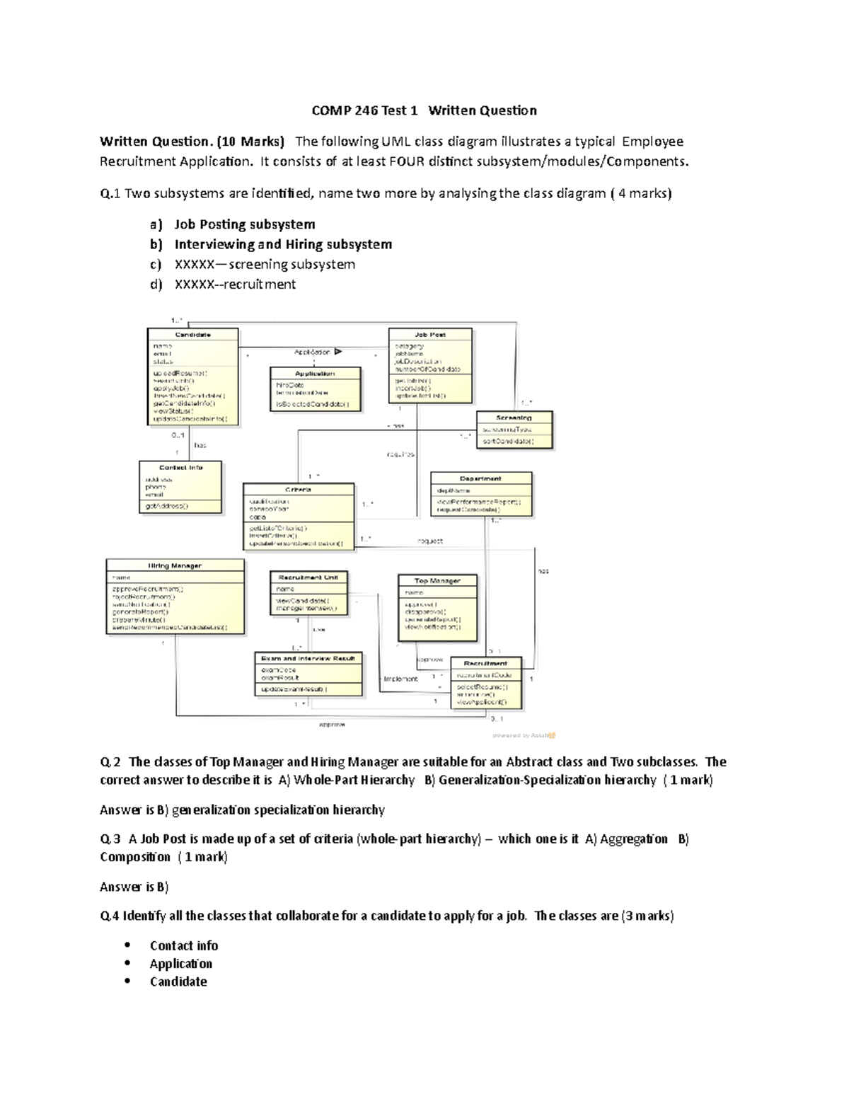 COMP 246 F22 Test 1 - Written question - COMP 246 Test 1 Written ...
