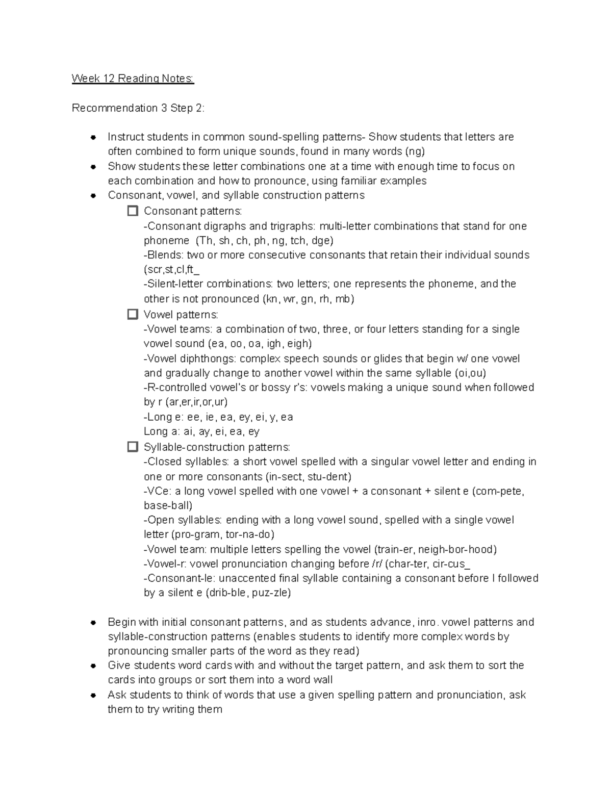 Week 12 Reading Notes - Week 12 Reading Notes: Recommendation 3 Step 2 ...