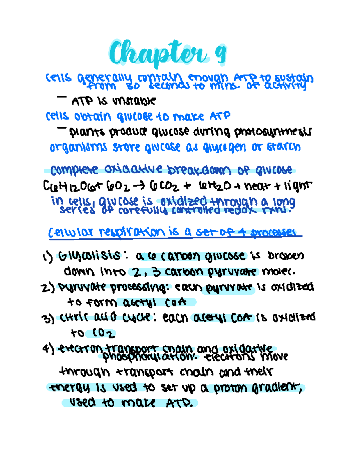 Biology chapter 9 - BIO 1330 - Chapter - Studocu