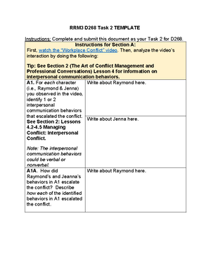 RRM3 D268 Task 1 - RRM3 D268 Task 1 - RRM3 D268 Task 1 TEMPLATE ...