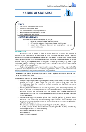 Statistical Analysis with Software Application Syllabus - REPUBLIC OF ...