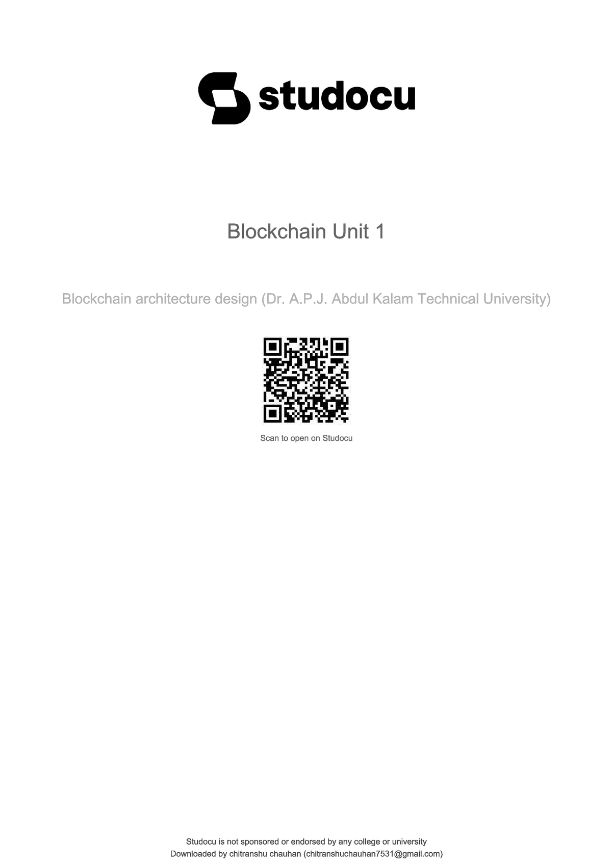 Unit 1 blockchain - studocu Blockchain Unit 1 Blockchain architecture design (Dr. A.P. Abdul ...